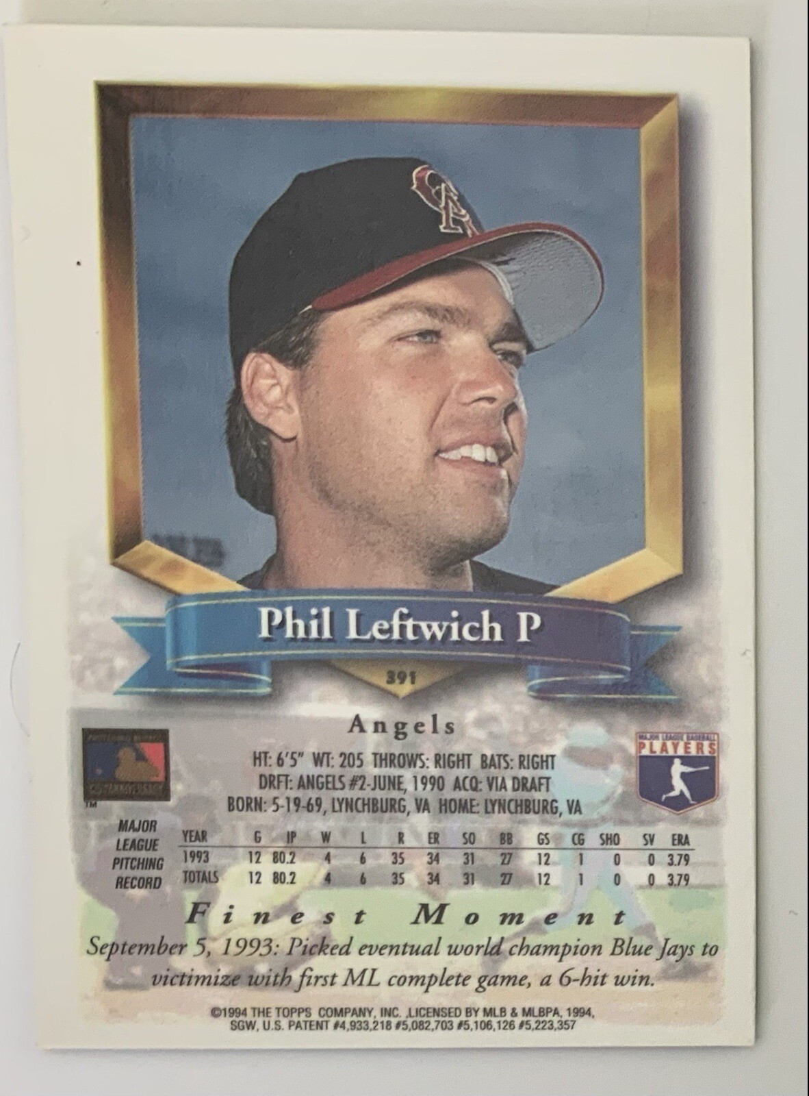 1994 Topps Finest - Refractor #391 Phil Leftwich (RC) for sale online ...