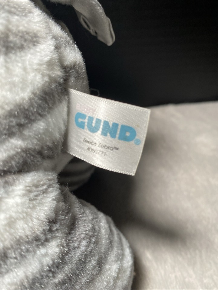 Baby Gund Zeebs Zebra Plush Gray White Stripe Stuffed Animal Toy Pet ...