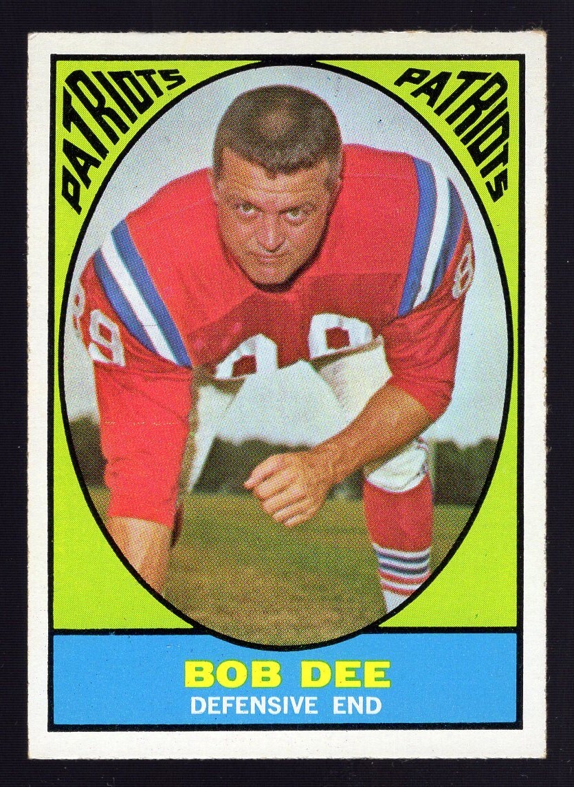 1967 HIGH GRADE NM TOPPS AFL FOOTBALL CARD BOB DEE #14 BOSTON PATRIOTS ...