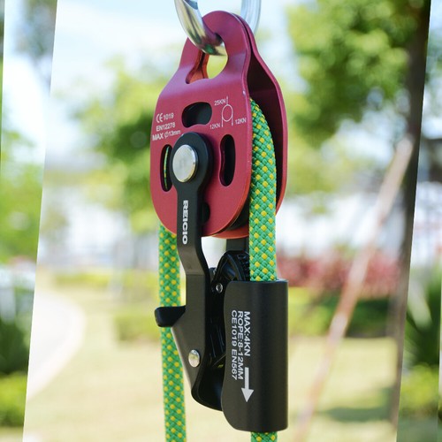 Self Locking Rope Pulley Hoist Mountaineer Arborist Heavy Lift Hauling ...