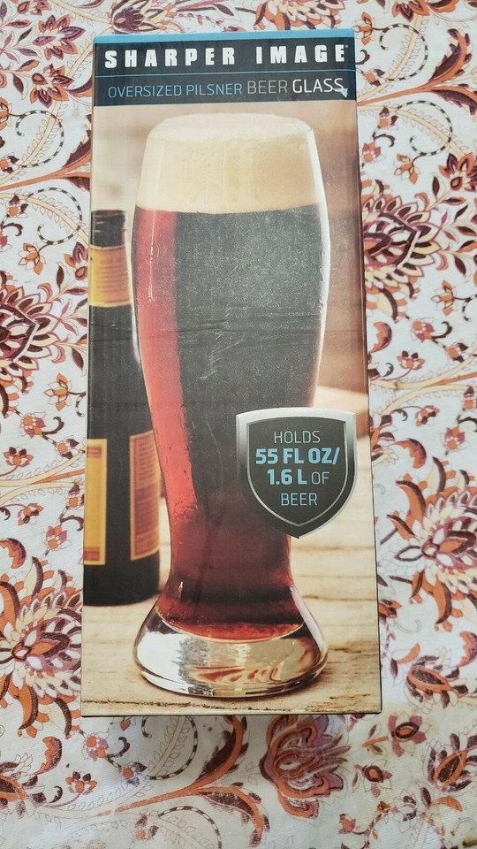 New Sharper Image Oversized Pilsner Beer Glass Holds 55 fl oz 1.6 L XL ...
