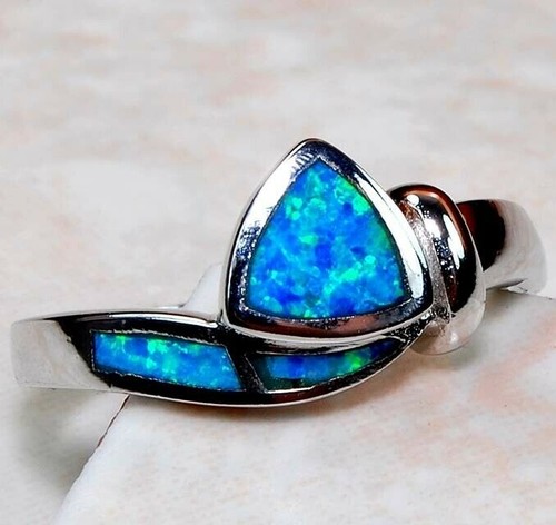 Australian Opal Inlay 925 Solid Sterling Silver Ring Jewelry Sz 7 | eBay