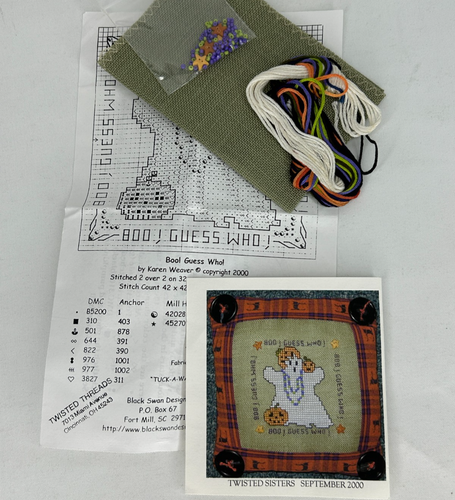Twisted Threads Cross Stitch Embroidery Needle point Kit "Boo! Guess ...