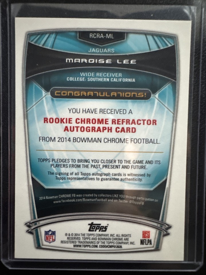 2014 Bowman Chrome - Rookie Refractor Autographs Marqise Lee #RCRA-ML ...