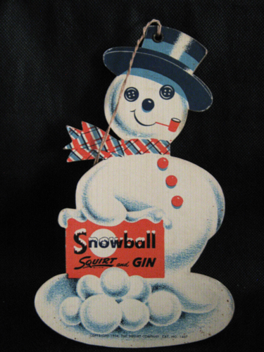 SQUIRT SODA SNOWBALL 1954 CARDBOARD DIE CUT LIGHT FAN CHAIN PULL ...