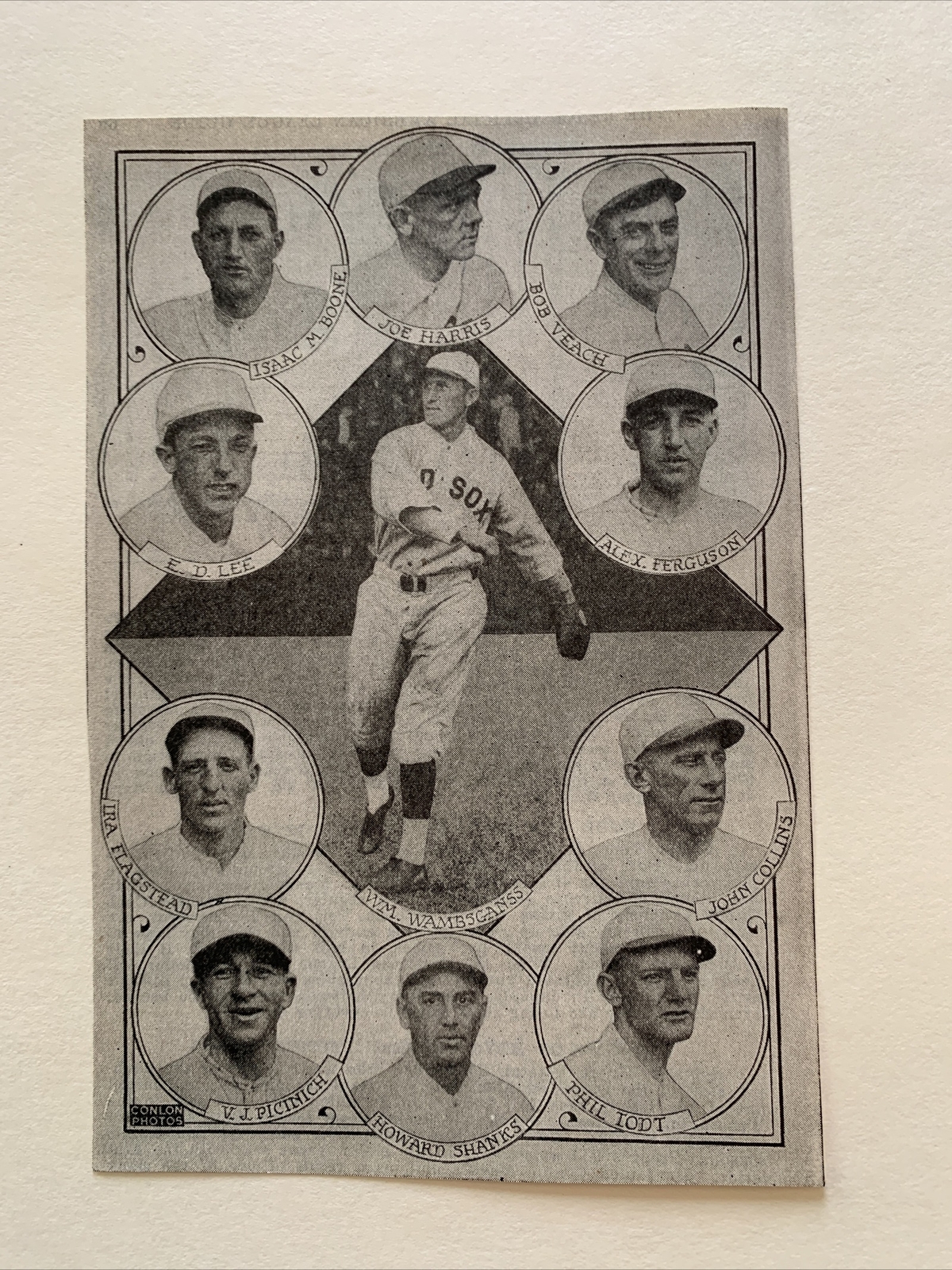 Boston Red Sox Alex Ferguson Joe Harris Ike Boone 1924 Baseball Team ...