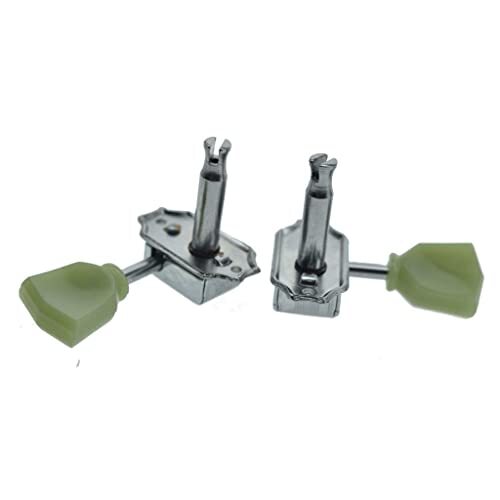 3x3 Deluxe Vintage Tuners Guitar Split Shaft Post Chrome with Green ...