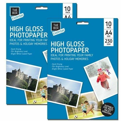 20 Sheets Premium Glossy High gloss Photo Paper A4 Inkjet Printer230GSM ...