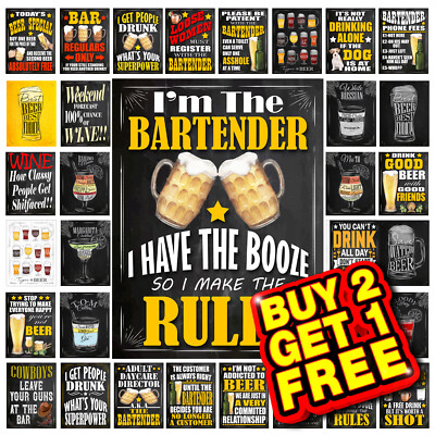 Metal Tin Sign Plaque Funny Home Bar Man Cave Pub Beer Garage Shed Dad ...