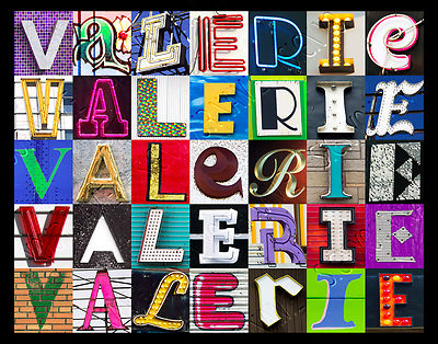 VALERIE Name Poster featuring photos of actual sign letters | eBay UK