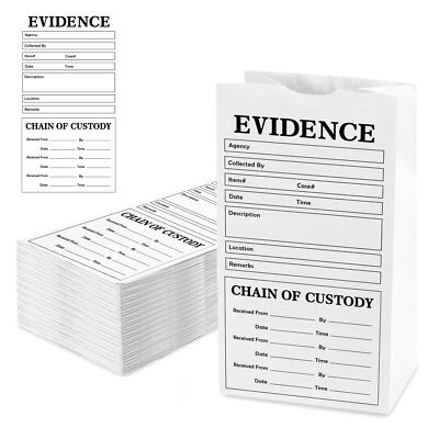 Paper Evidence Bags 25 Pack Stick on Evidence Bag 9.45 * 5 * 3 inch ...