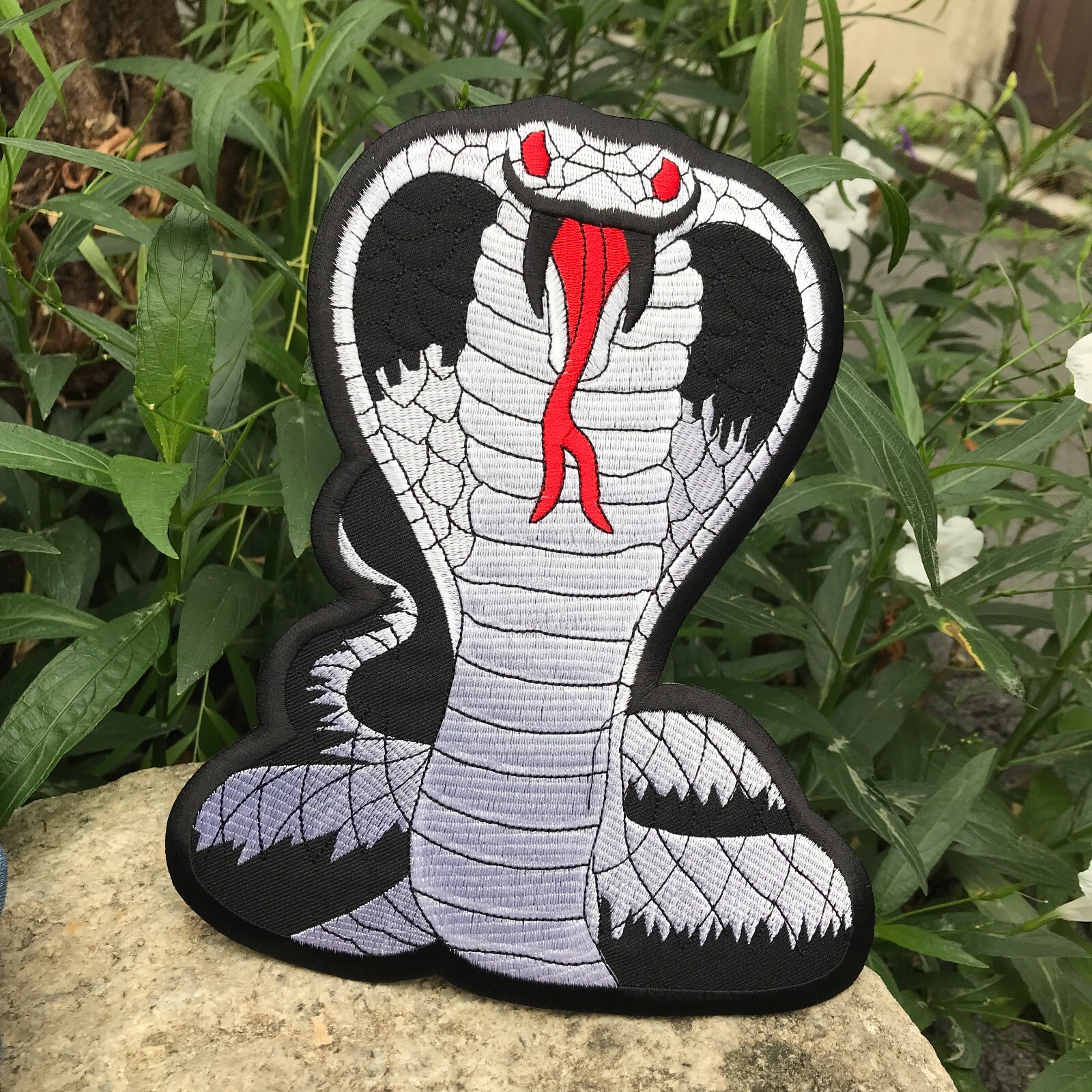 Large Snake King Cobra 9 Inch Patch Biker Embroidered Viper Serpent ...