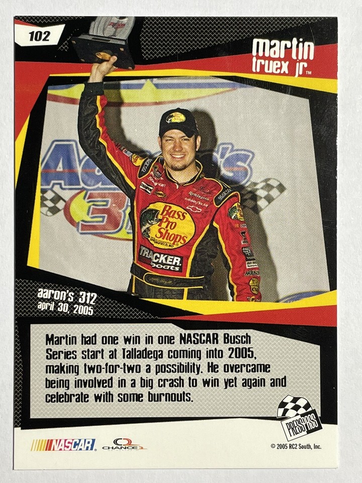 ROOKIE CARD MARTIN TRUEX JR 2006 Press Pass UNLEASHED NASCAR Racing ...