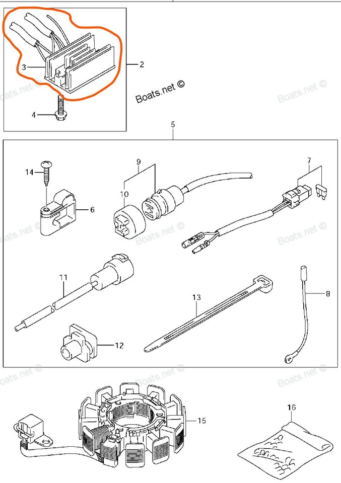 SUZUKI OUTBOARD OEM RECTIFIER AND REGULATOR ASSEMBLY P/N 32800-94J11 ...