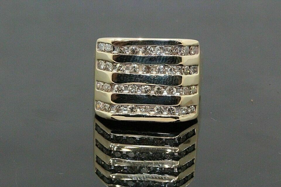 2 CT Round Simulated Diamond Men's Engagement Band Ring 14K Yellow Gold ...