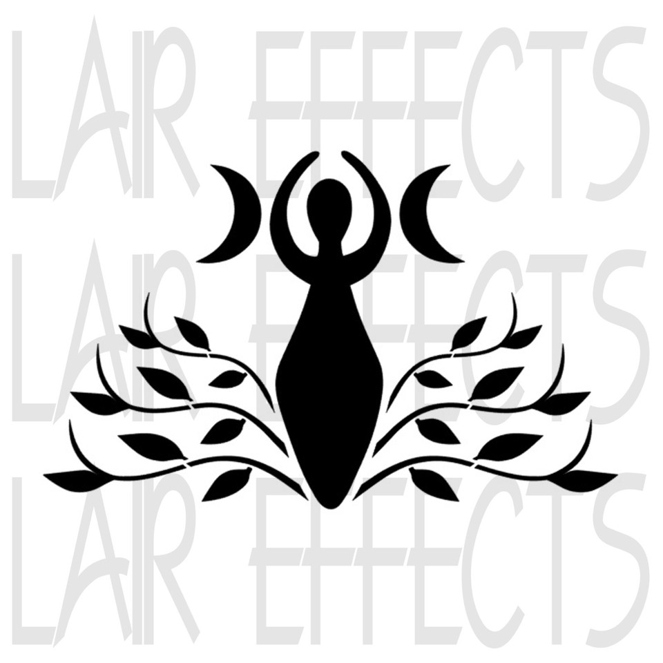 6 X 9-inch Wiccan Goddess STENCIL Crescent Moon/Vines Leaves Mother ...