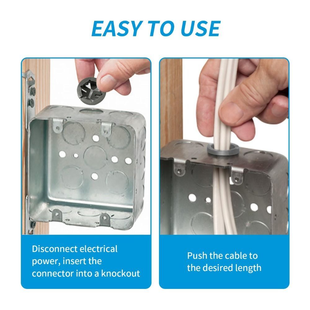 Nylon Push-in Connector Metal Hole Bushing Connector Junction Box | eBay