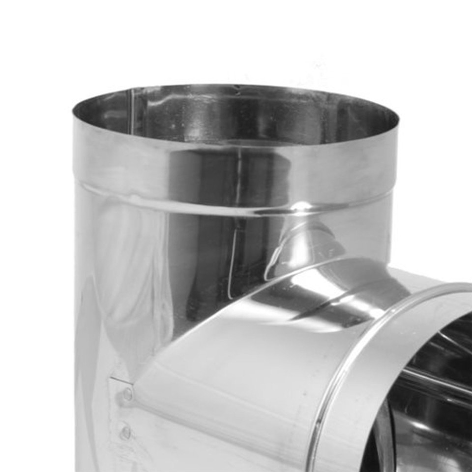 DuraVent DuraBlack Stainless Steel Single Wall Pipe Tee, 6" Diameter ...