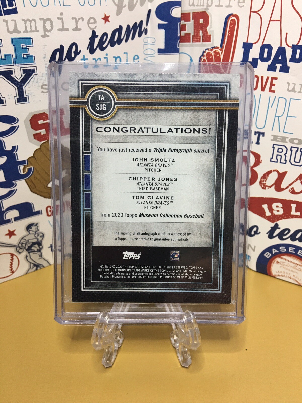 2020 Topps Museum John Smoltz/Chipper Jones/Tom Glavine Tripple On Card ...