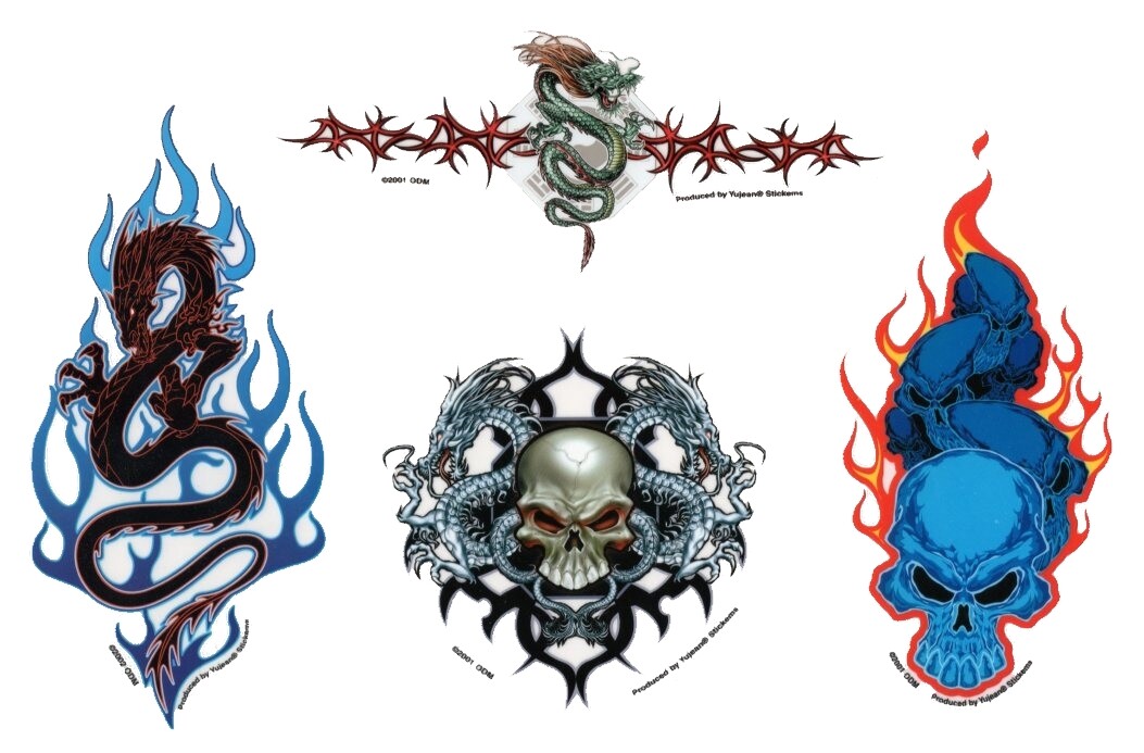 #SKULL Blue Flame Octagon #Dragon BLUE SKULLS 4 VINYL #STICKER#Decal ...