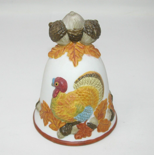 Russ Berrie & Co. HARVEST BELL, Thanksgiving Turkey Porcelain Bell Rare ...