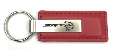 Red Leather Key Chain w/ Charger / Challenger SRT Hellcat Emblem ...