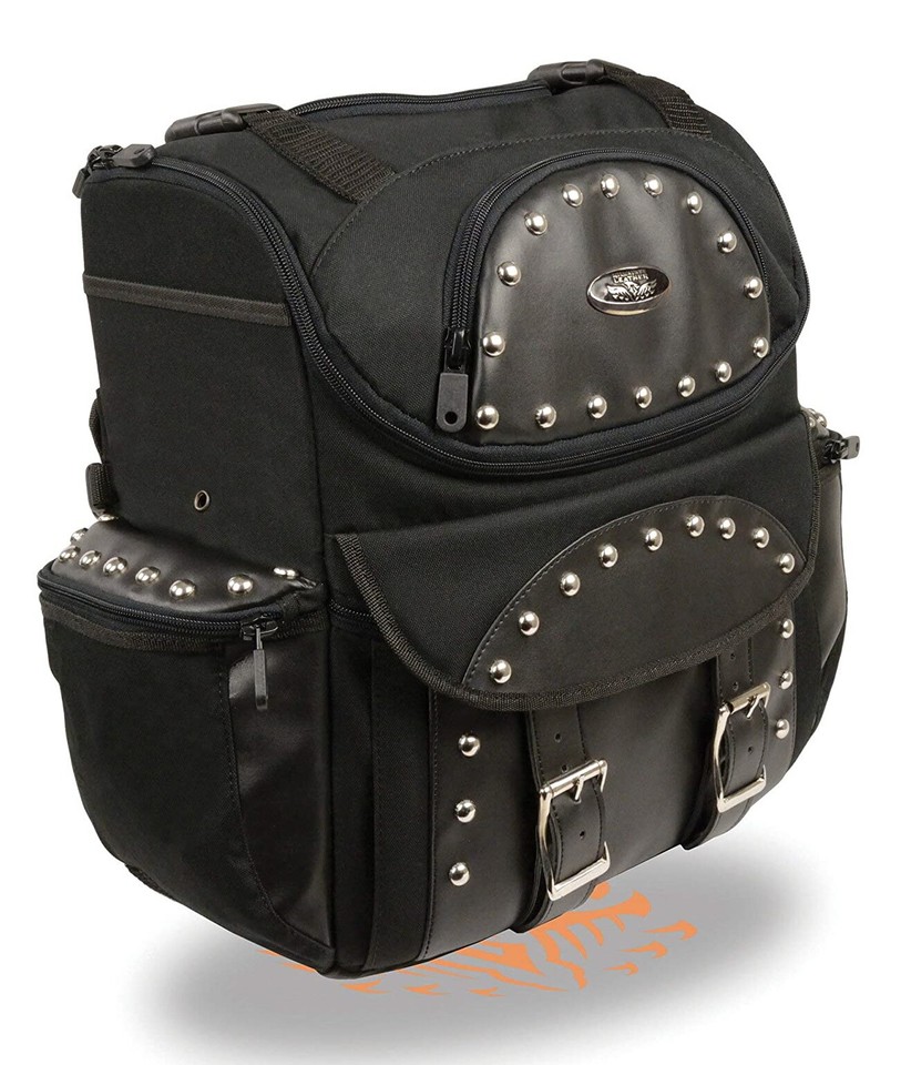 2PC MILWAUKEE LEATHER MOTORCYCLE GUN POCKET SISSY BAR BAG FOR HARLEY ...