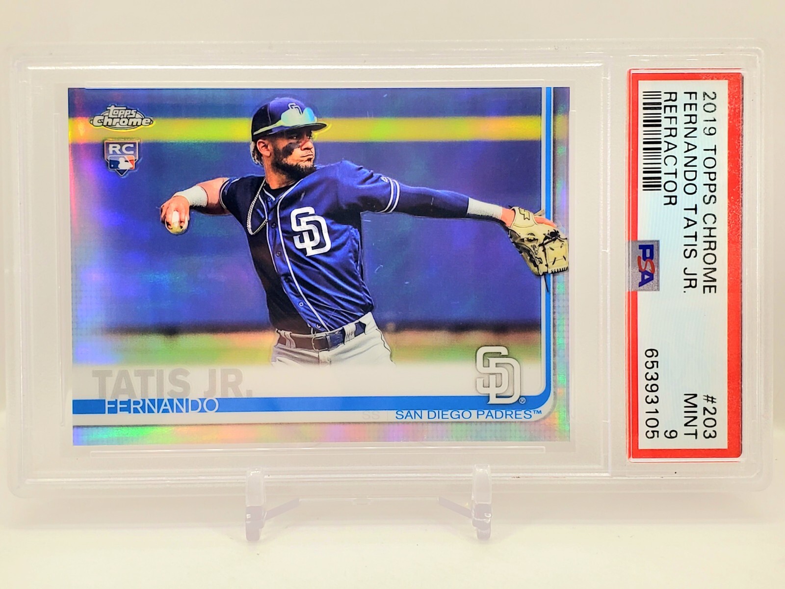 NON AUTO 2019 Topps Chrome Fernando Tatis Jr Refractor ROOKIE #203 PSA ...