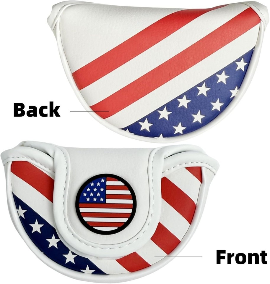 Stars Stripes Mid Mallet Golf Headcover USA Flag Design Half Mallet ...