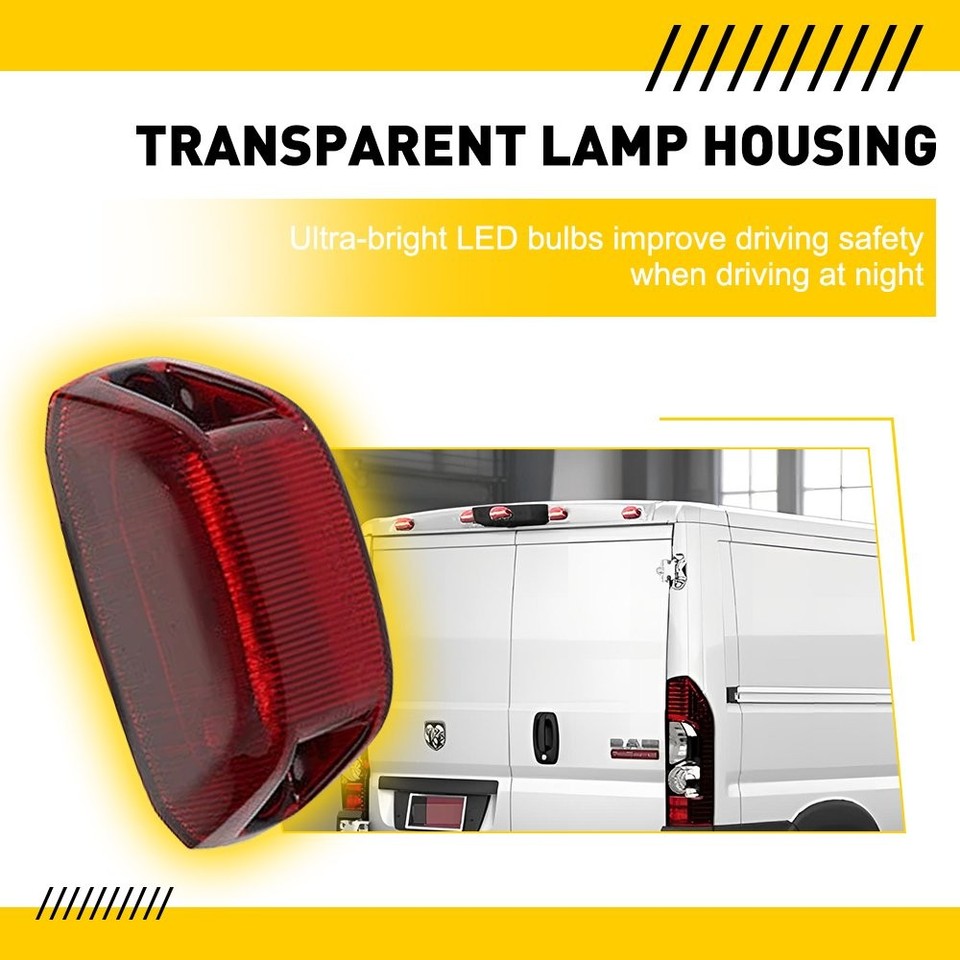For 14-23 Ram ProMaster 1500 2500 3500 5PCS Red lens Rear Roof Running ...