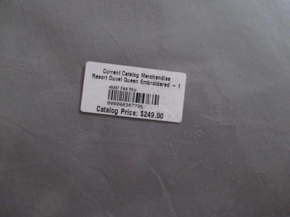 New In Package Frontgate Queen Duvet Embroidered Pewter $299 | eBay