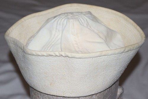 ORIGINAL, NAMED WWII U.S. NAVY USN WHITE COTTON DIXIE CUP CAP | eBay