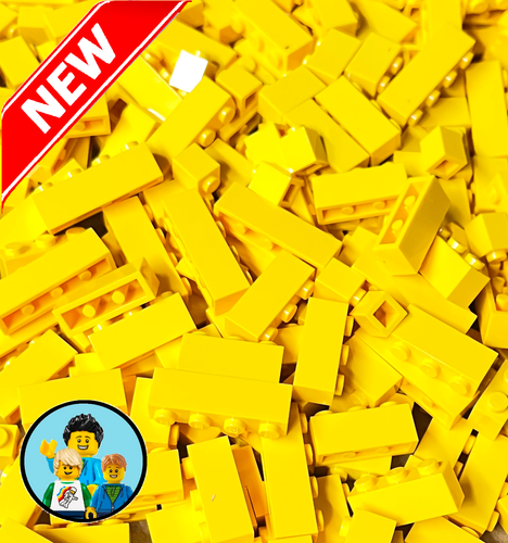 **NEW** 100x Genuine LEGO Yellow Bricks - Bulk Lot - 1x1 1x2 1x3 1x4 ...