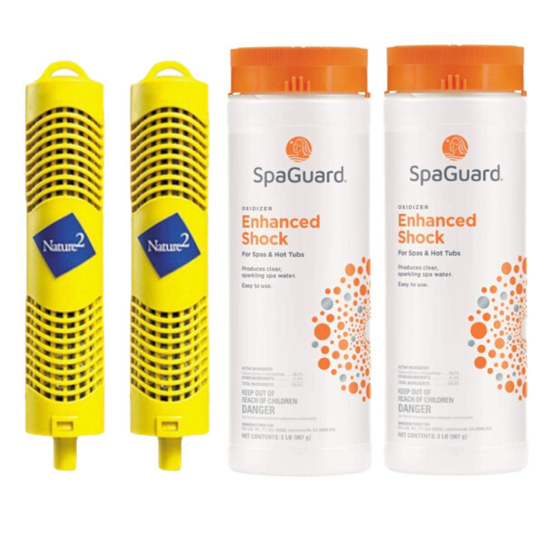 Nature2 Spa Mineral Purifier Kit - 2 Purifiers & Two 2 lbs. Spa Shock ...