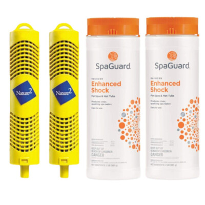 Nature2 Spa Mineral Purifier Kit - 2 Purifiers & Two 2 lbs. Spa Shock ...