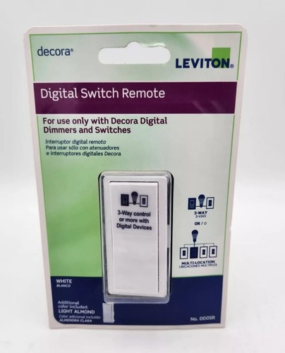 Leviton Decora Digital Switch Remote, White&Light Almond Covers DDOSR ...