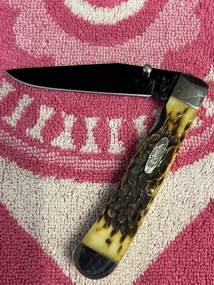 Case XX TrapperLock Antique Bone Gun Blue Blade 2016 Trapper Lock ...