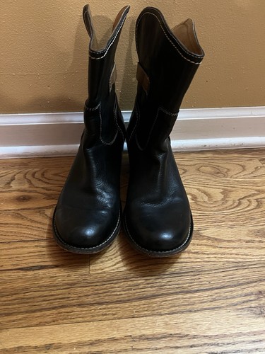 Frye Carmen Shortie Short Black Ankle Leather Boots with Buckle Size 9. ...