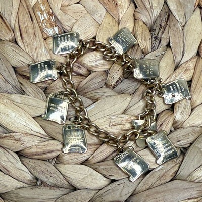 Vtg 10 Commandments Charm Bracelet Vintage Ten commandment gold | eBay