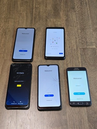 Samsung Lot of 5 WORKING Android Phones Google, Motorola,etc Mixed ...