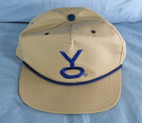 Vintage YO Y.O. Schreiner Ranch YOSR STRAPBACK HAT CAP Khaki w/Blue ...