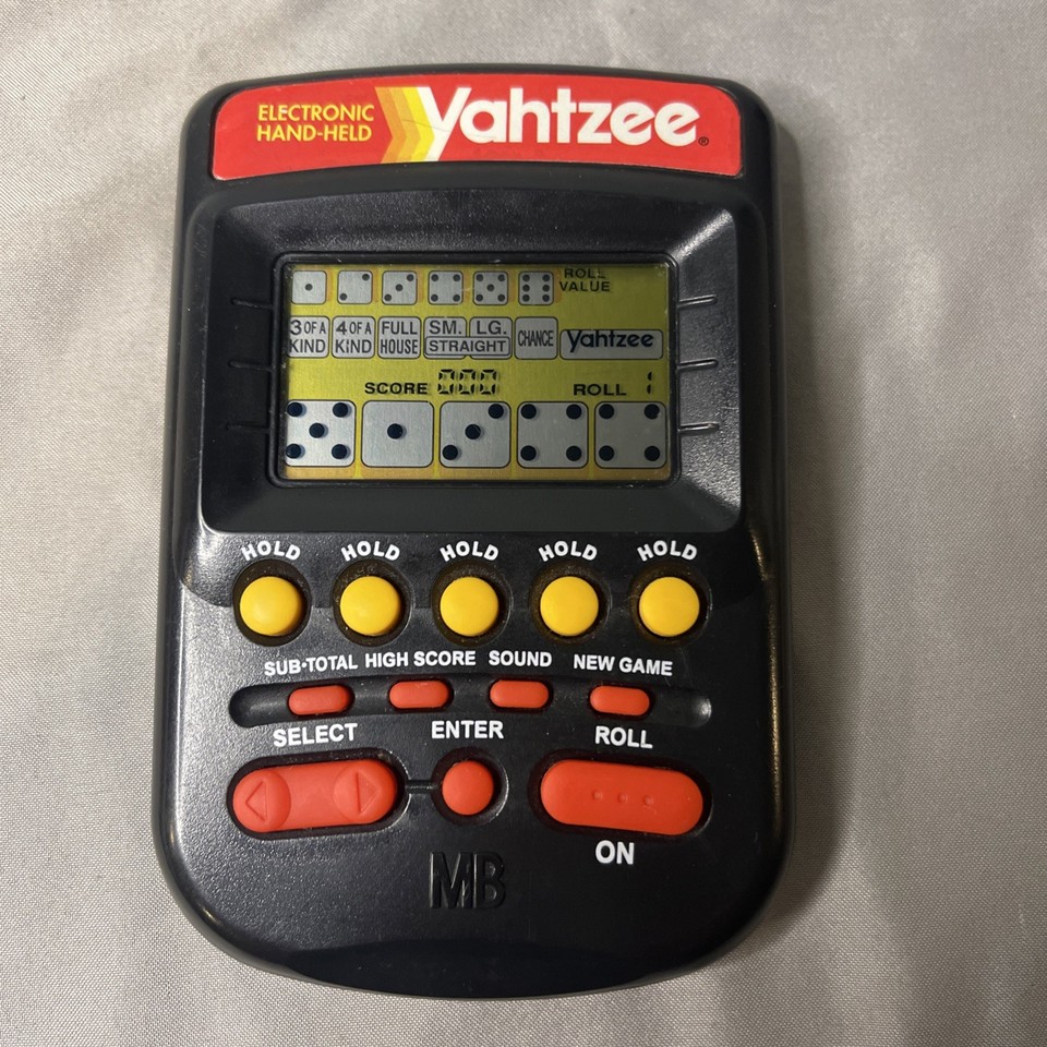 Vintage 1995 Yahtzee Electronic Hand held Game Milton Bradley TESTED | eBay