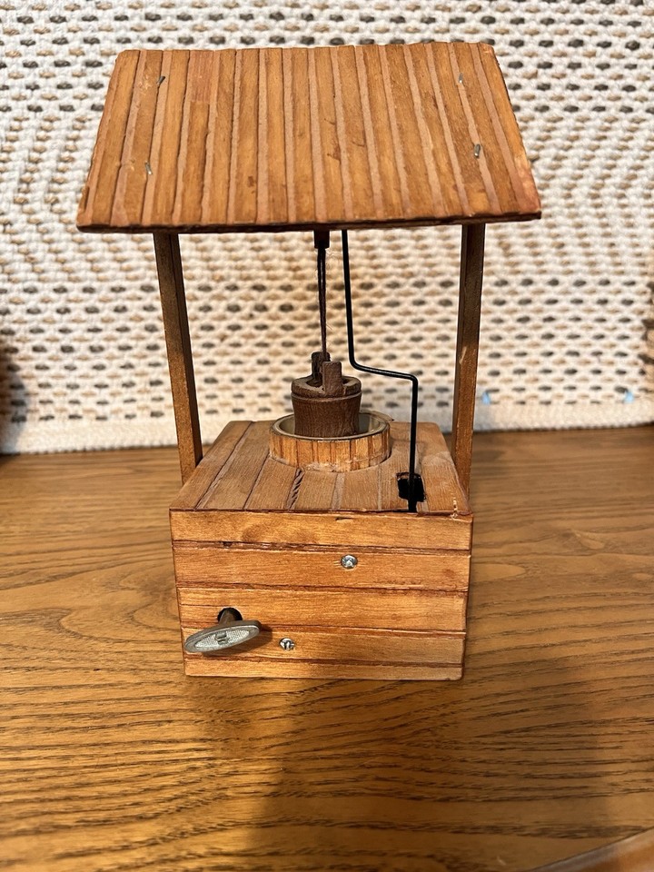 Handcrafted Folk Art Wishing Well With Bucket Music Box Rustic Vtg | eBay