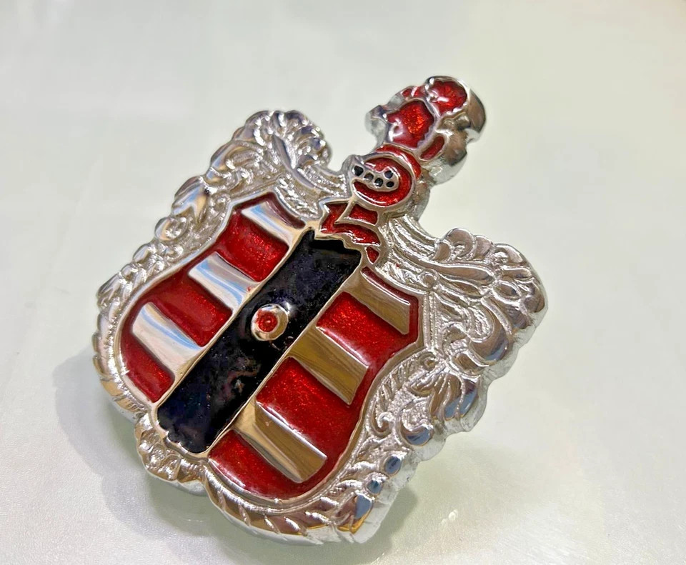 Dodge Coronet Shield Emblem Hood Crest Badge Brass Chrome Red Black | eBay