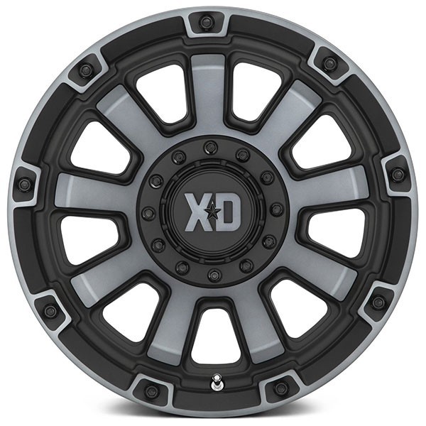 20x9" XD Wheels XD852 Gauntlet Satin Black with Gray Tint Off-Road (4 ...