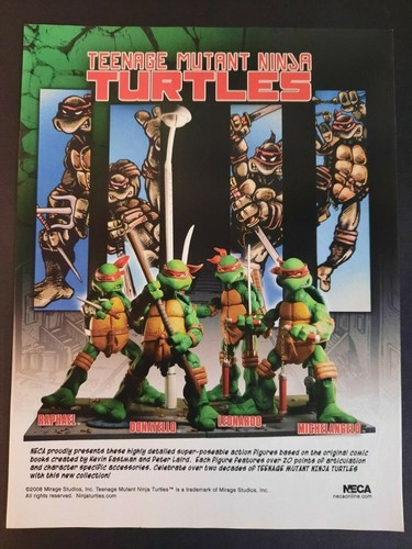TMNT Teenage Mutant Ninja Turtles NECA Action Figures ~ Magazine PRINT ...