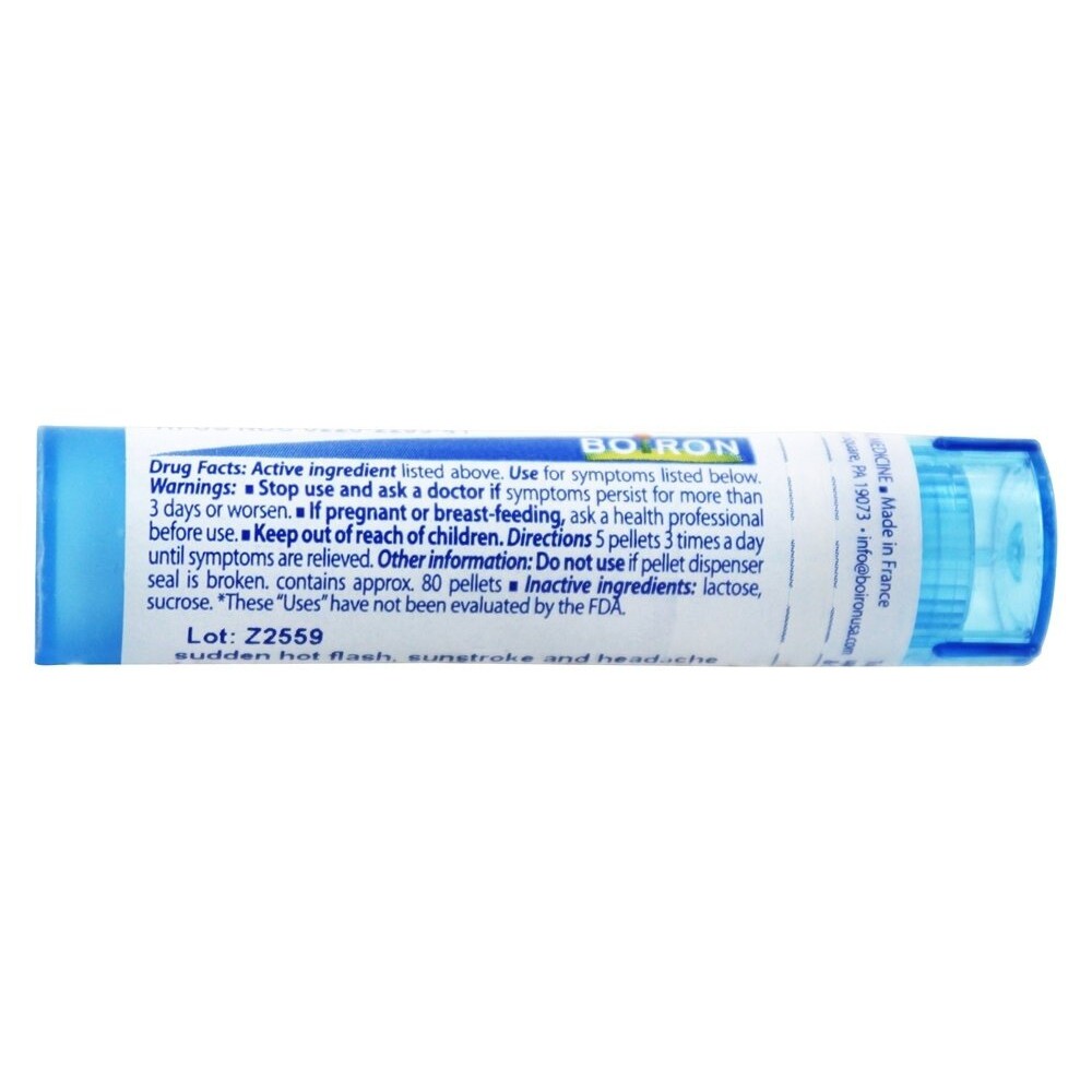 Boiron Homeopathic Medicine Glonoinum 30c Pellets 80 Count Tube for ...