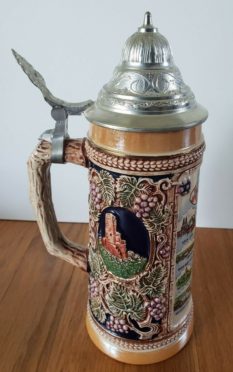 Vintage Gerz German Lidded Beer Stein Der Rhein | eBay