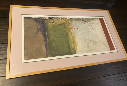 John J. Baughman Panel Series Abstract Mixed Media Framed Art 26” X 45. ...