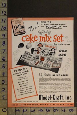 1954 TOY AD KAY STANLEY PILLSBURY CAKE MIX SET BAKE COOK KITCHEN MODEL ...